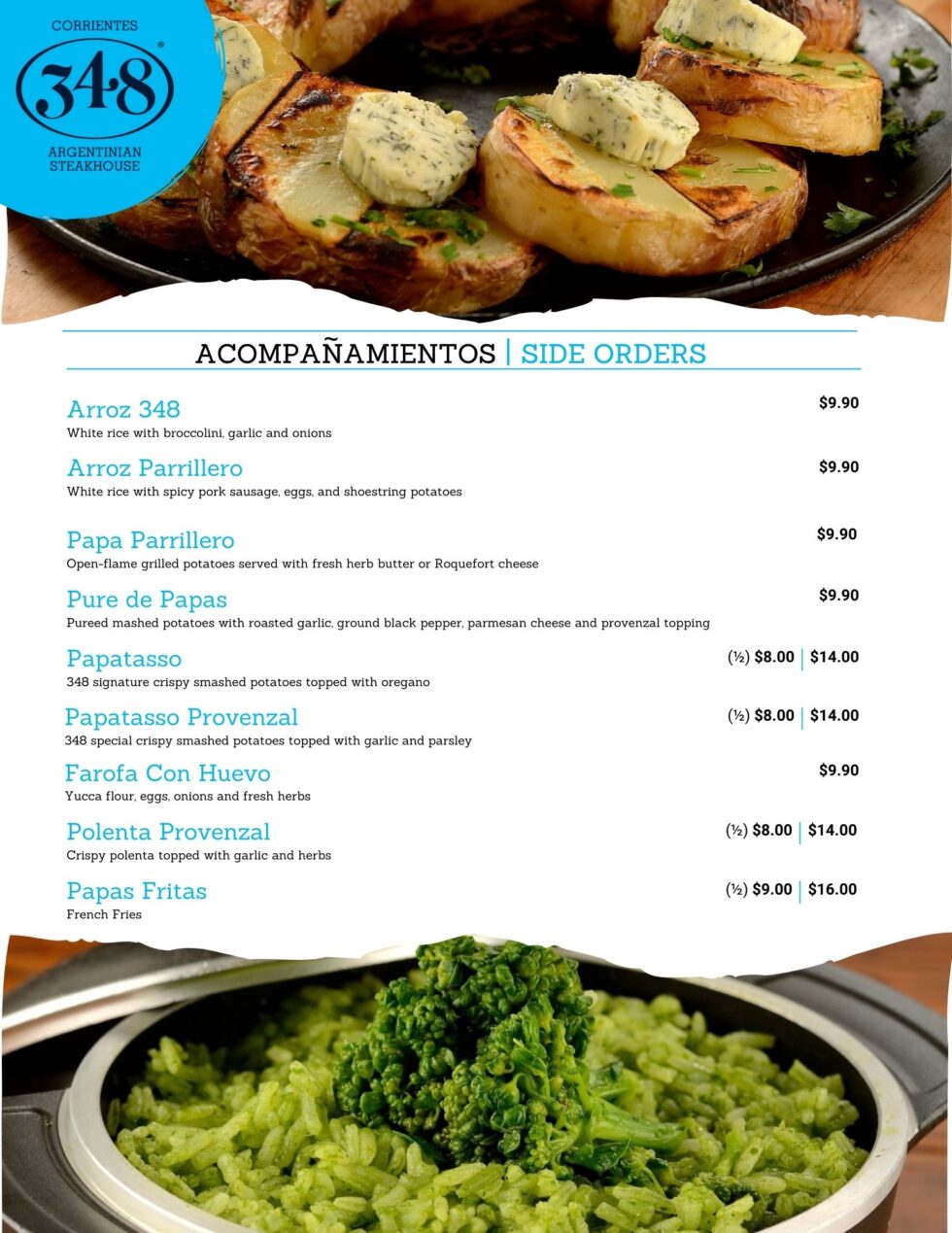 Dinner Menu - Dallas | Corrientes 348 Argentinian Steakhouse in Dallas