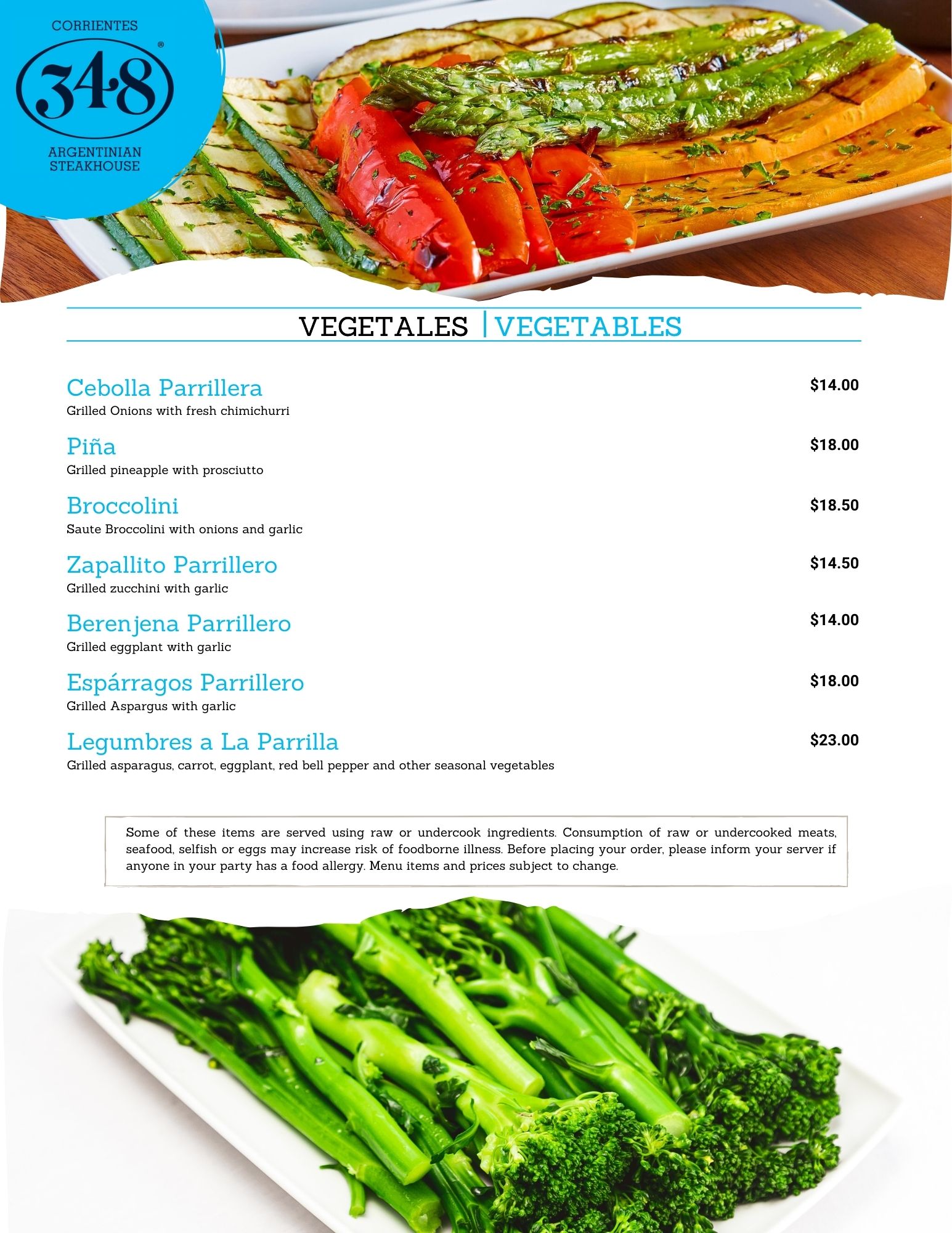 Dinner Menu - Dallas | Corrientes 348 Argentinian Steakhouse in Dallas